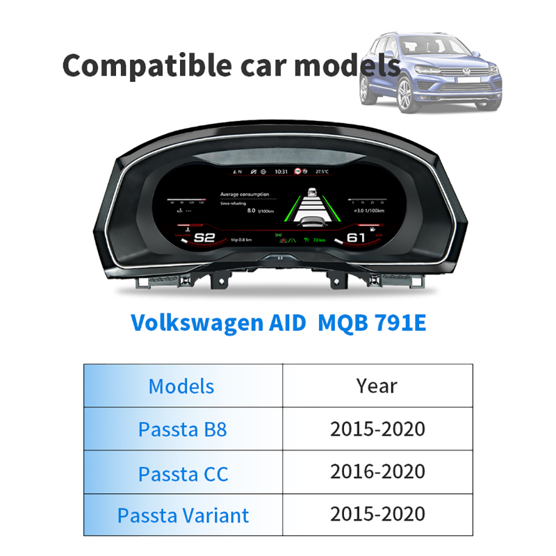 Dashboard For VW B8 PASSAT CC golf 7 GTI Variant Car LCD Instrument P – DXTuning